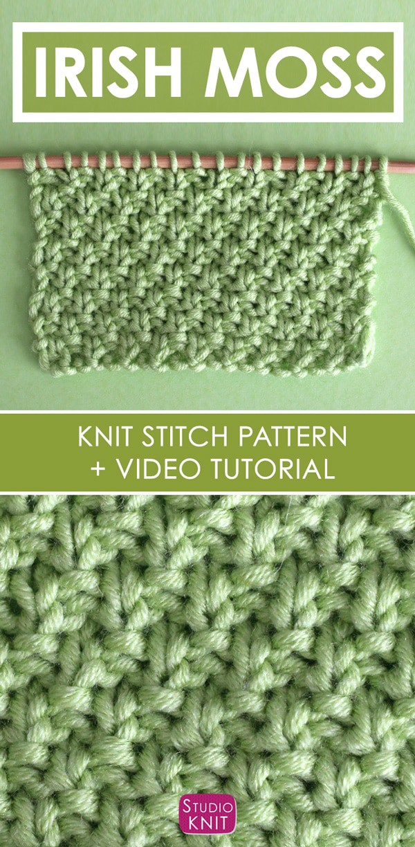 Irish Moss Stitch Knitting Pattern for Beginners | Studio Knit