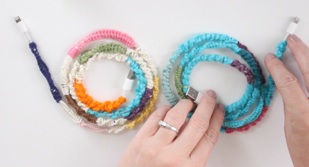 Yarn-Wrapped Phone Cords: Easy Chinese Staircase Knot - Studio Knit