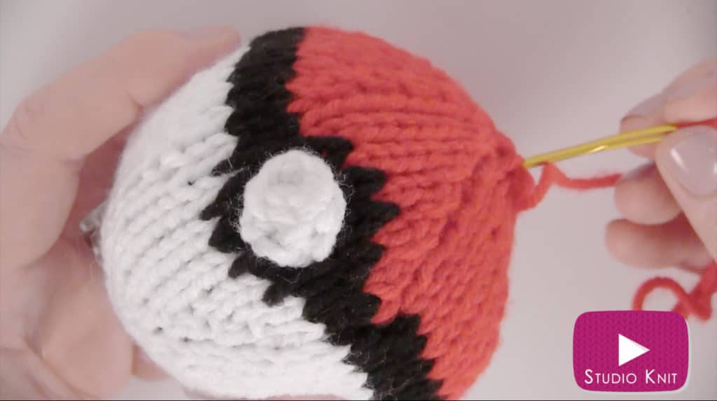 How to Knit a Ball (Poke Ball Pattern) - Studio Knit