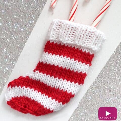 Mini Christmas Stocking Knitting Pattern | Studio Knit