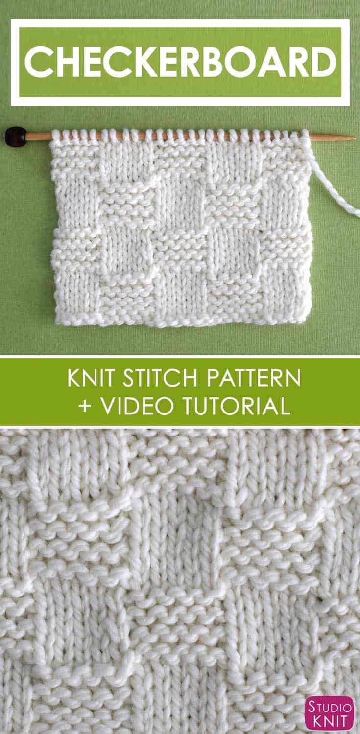 Garter Checkerboard Stitch (Knitting Pattern) | Studio Knit