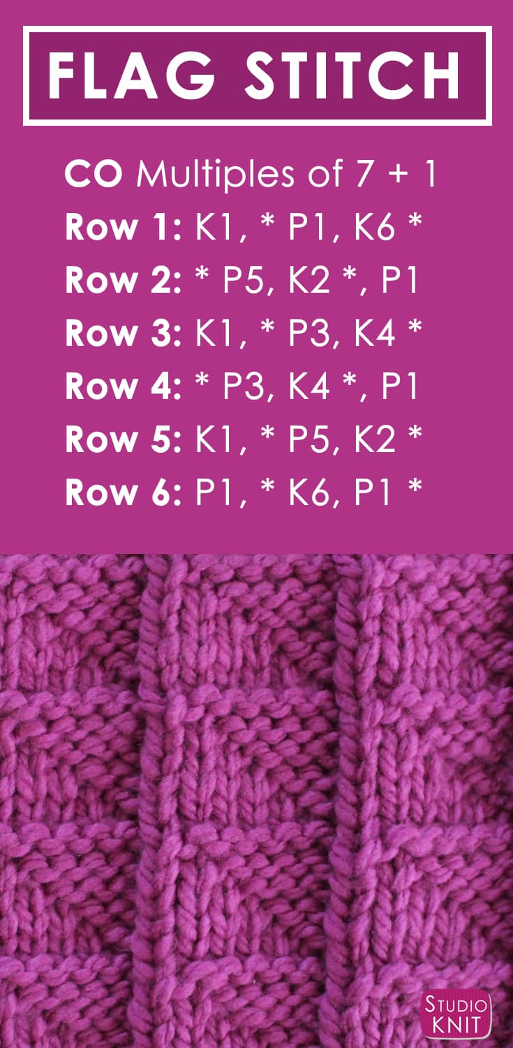 Flag Stitch Knitting Pattern for Beginners - Studio Knit