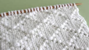 Diamond Brocade Stitch Knitting Pattern for Beginners - Studio Knit