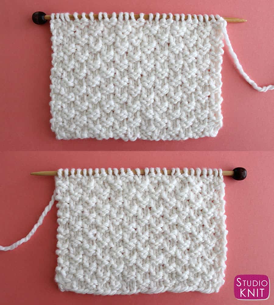 Double Moss Stitch Knitting Pattern for Beginners | Studio Knit Double Moss Stitch Knitting Pattern for Beginners | Studio Knit