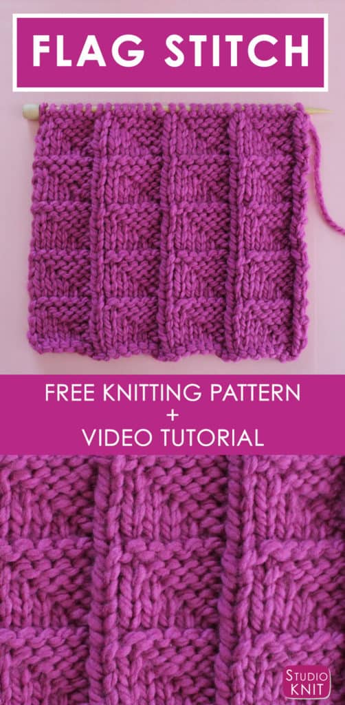 Flag Stitch Knitting Pattern for Beginners | Studio Knit