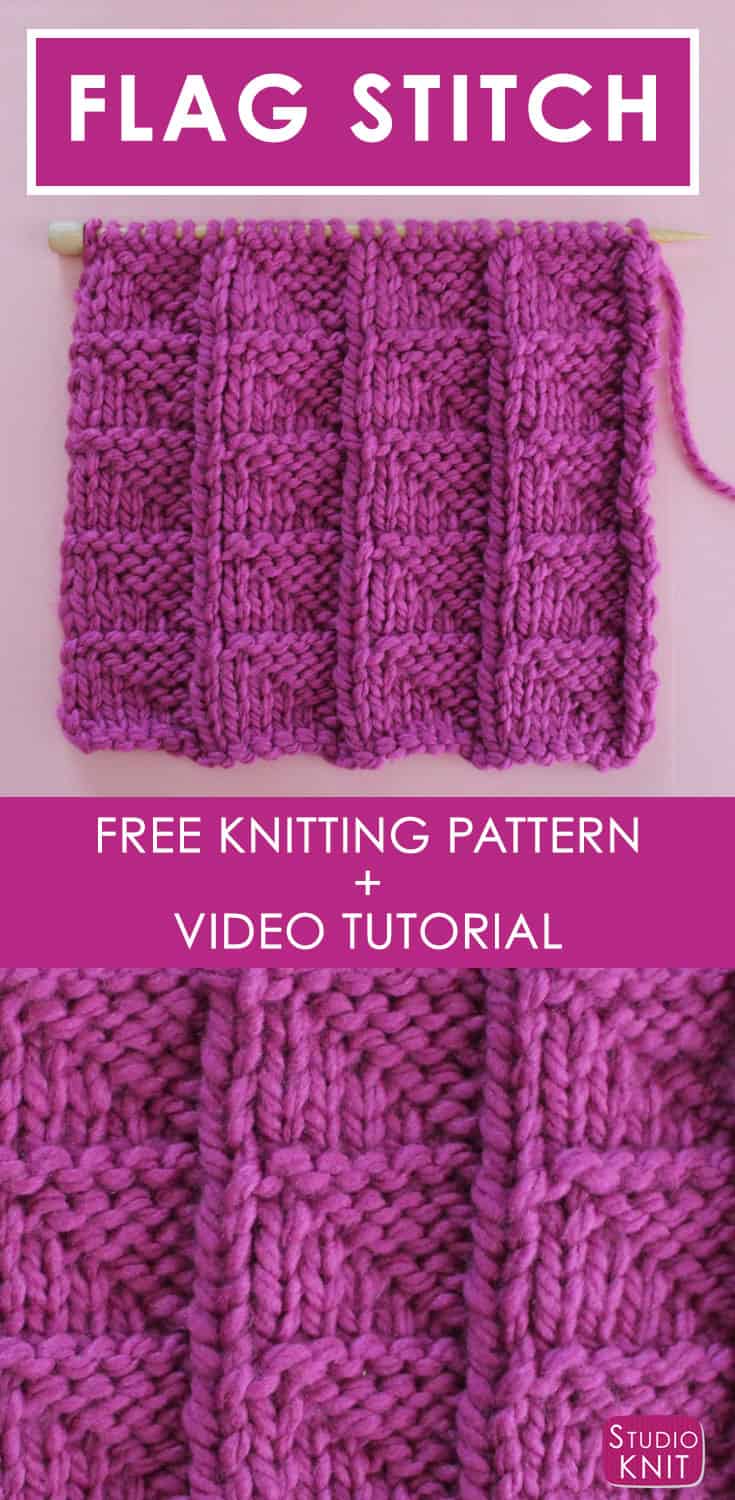 Flag Stitch Knitting Pattern for Beginners - Studio Knit