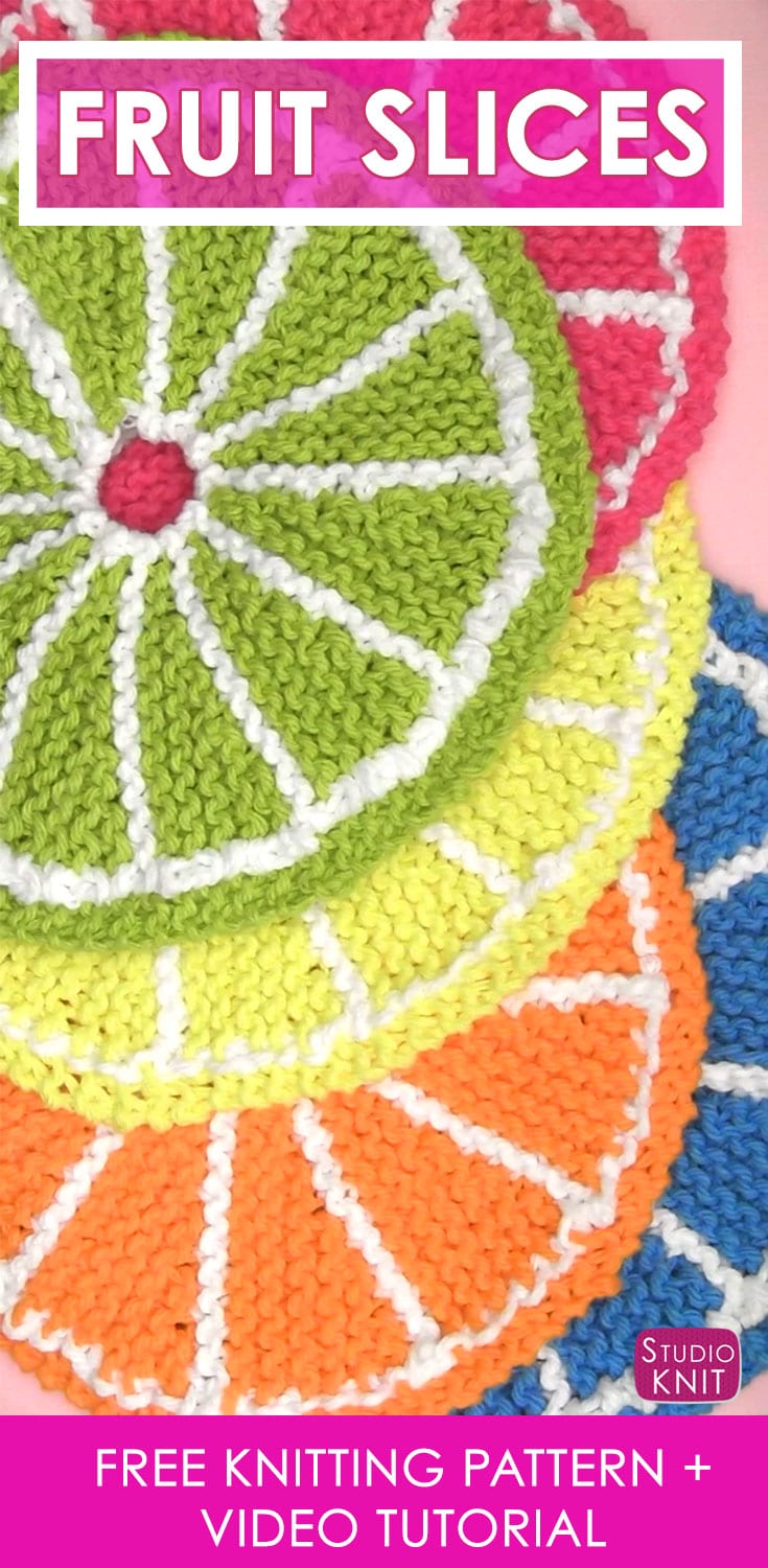 Knitted Fruit Dishcloth Pattern - Studio Knit