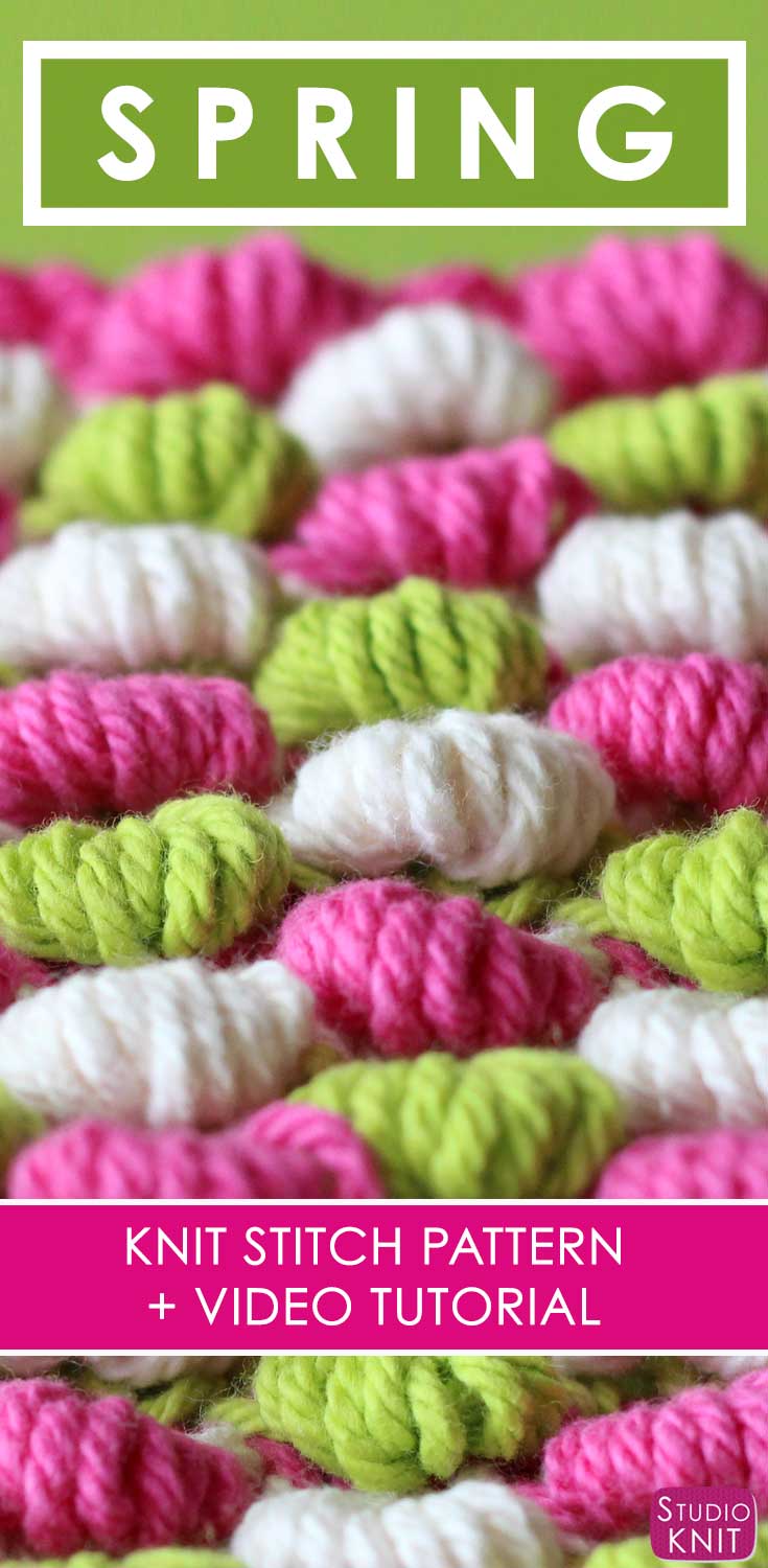 Spring Bobble Stitch Knitting Pattern - Studio Knit
