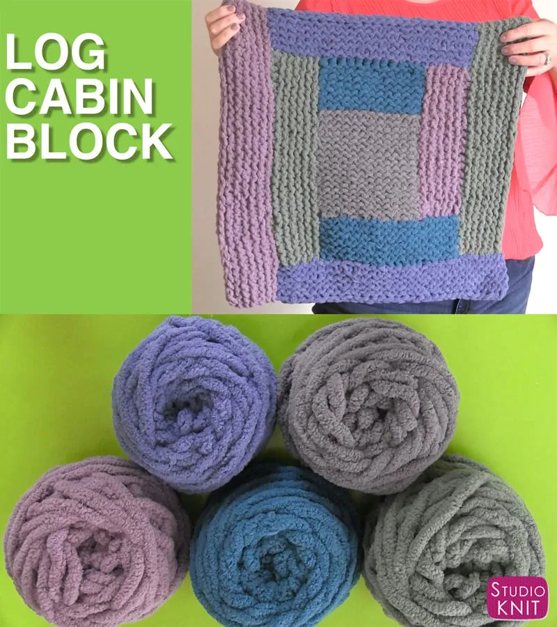 Log Cabin Square Knitting Pattern - Studio Knit