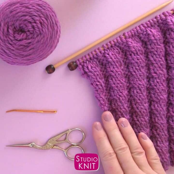 Diagonal Spiral Rib Stitch Knitting Pattern - Studio Knit