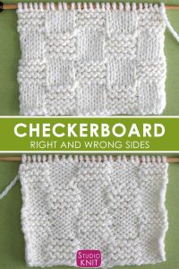 Garter Checkerboard Stitch Knitting Pattern for Beginners - Studio Knit