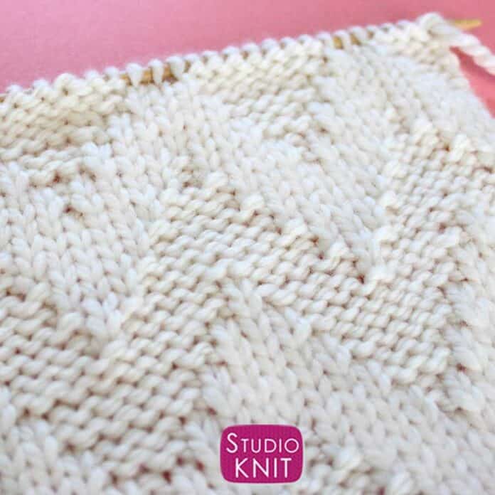 Wide Chevron Zigzag Stitch Knitting Pattern for Beginners - Studio Knit