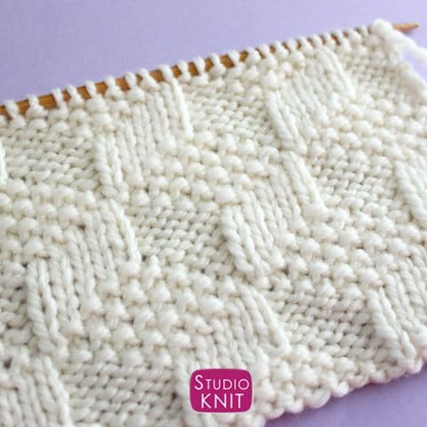 Tumbling Moss Block Stitch Knitting Pattern for Beginners - Studio Knit