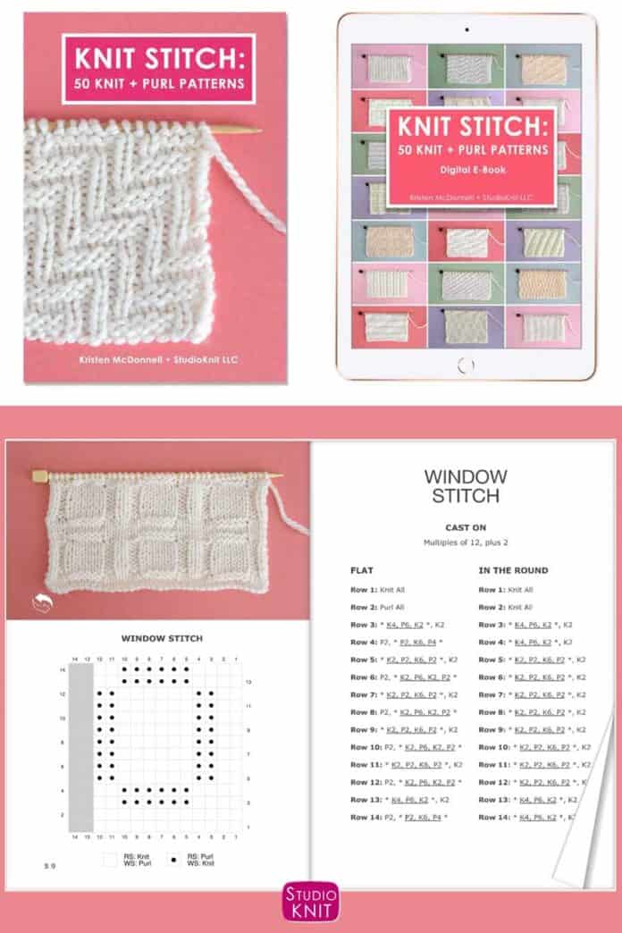 Window Stitch Knitting Pattern for Beginners - Studio Knit