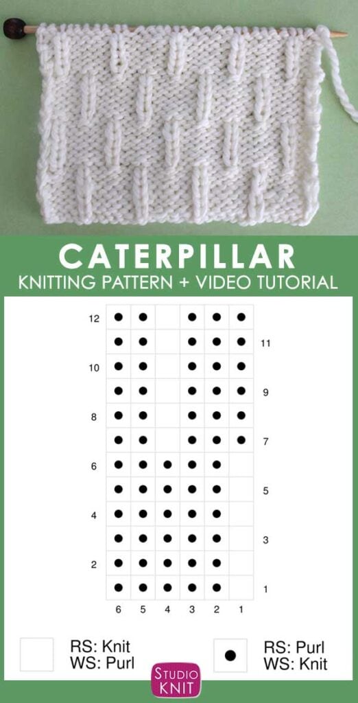 Caterpillar Stitch Knitting Pattern for Beginners - Studio Knit