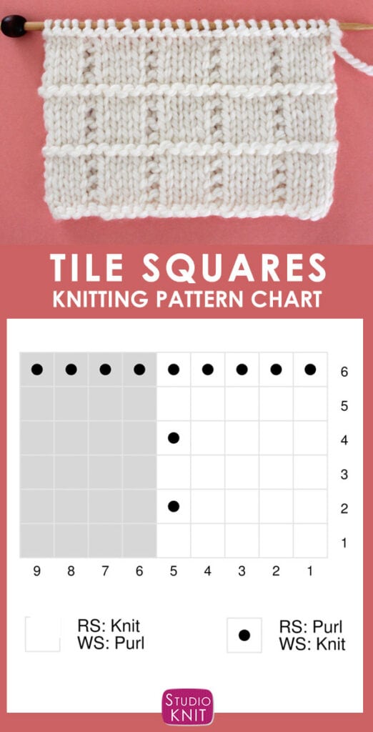 Tile Squares Stitch Knitting Pattern - Studio Knit