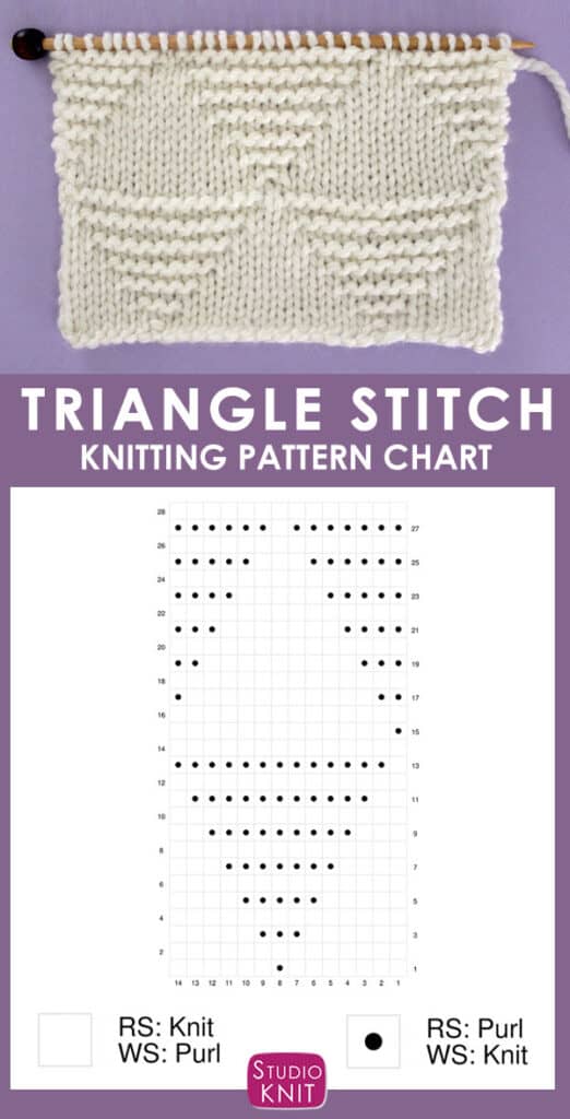 Large Stacked Triangle Stitch Knitting Pattern for Beginners - Studio Knit