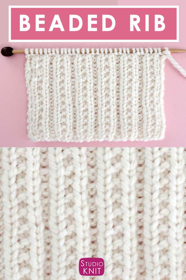 Beaded Rib Stitch Knitting Pattern for Beginners | Studio Knit
