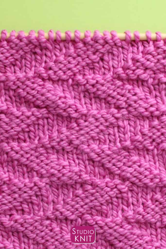 Cut Diagonals Stitch Knitting Pattern for Beginners | Studio Knit