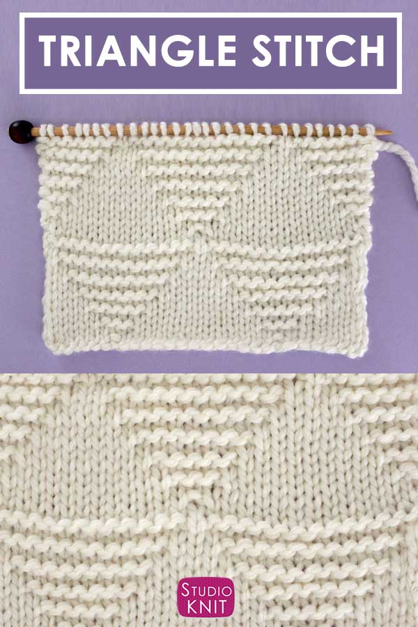 Large Stacked Triangle Stitch Knitting Pattern for Beginners - Studio Knit
