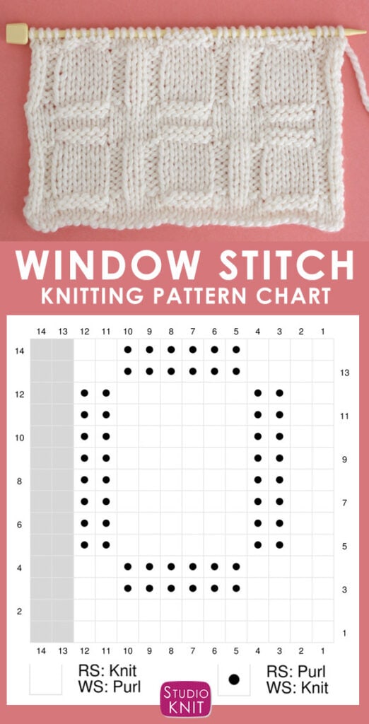 Window Stitch Knitting Pattern for Beginners - Studio Knit
