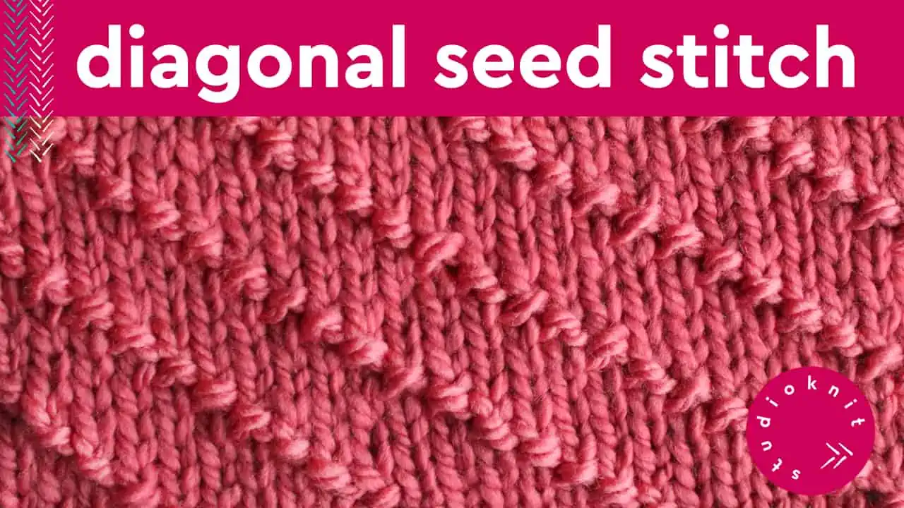 Diagonal Seed Stitch Knitting Pattern for Beginners - Studio Knit