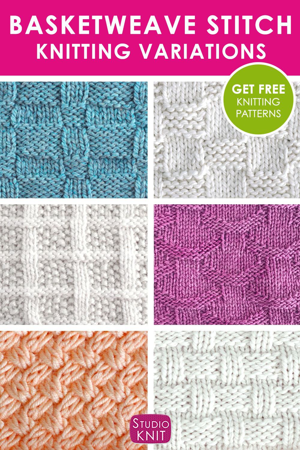 7 Knit Basketweave Stitch Variations - Studio Knit