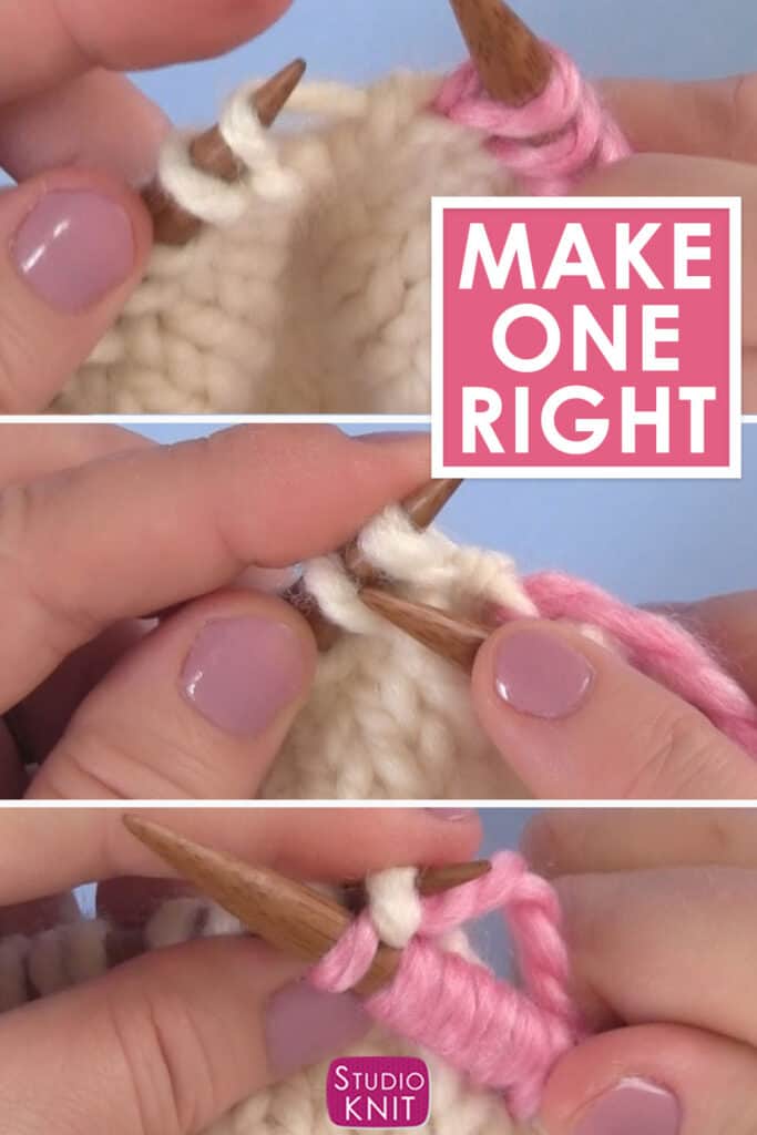 Make One Knitting Increase (M1, M1L, M1R) - Studio Knit