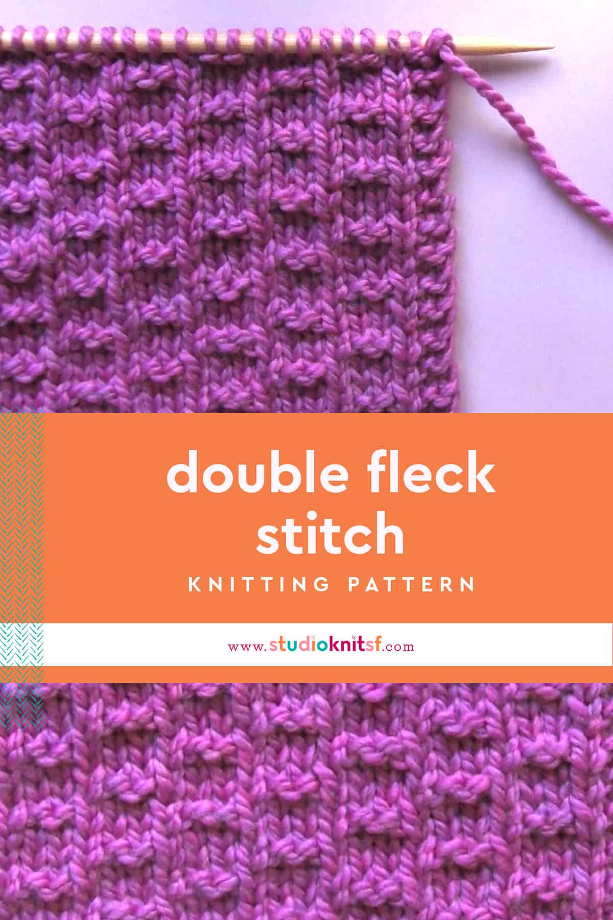 Double Fleck Stitch Knitting Pattern for Beginners - Studio Knit