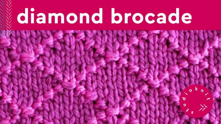 Diamond Brocade Stitch Knitting Pattern for Beginners - Studio Knit