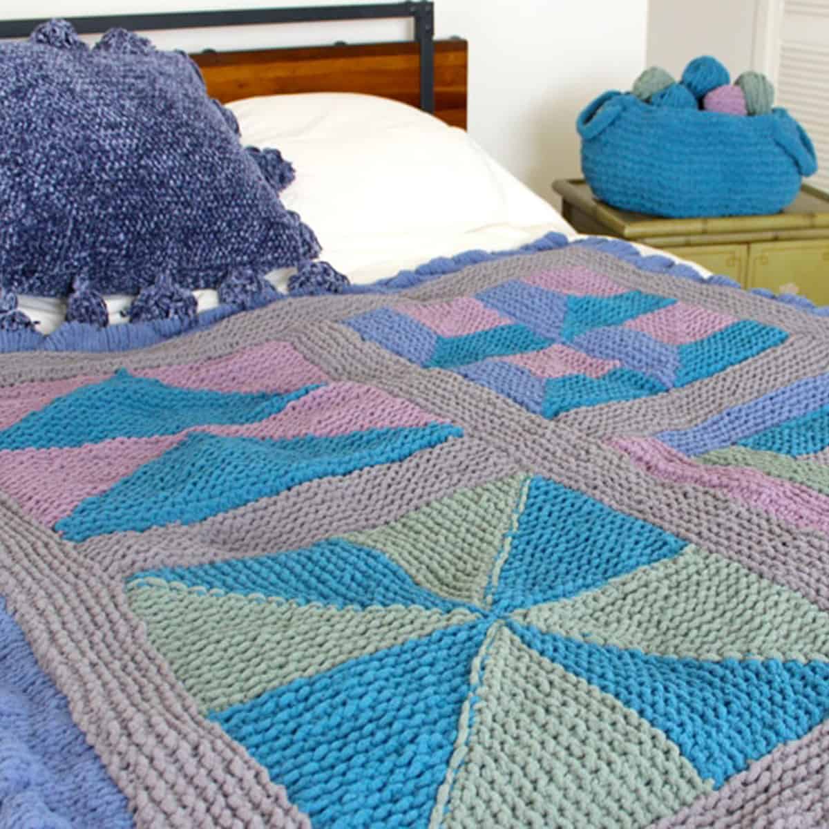 Quilt Block Sampler Blanket Knitting Pattern - Studio Knit