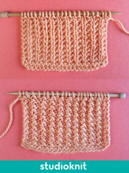 Broken Rib Stitch Knitting Pattern for Beginners - Studio Knit