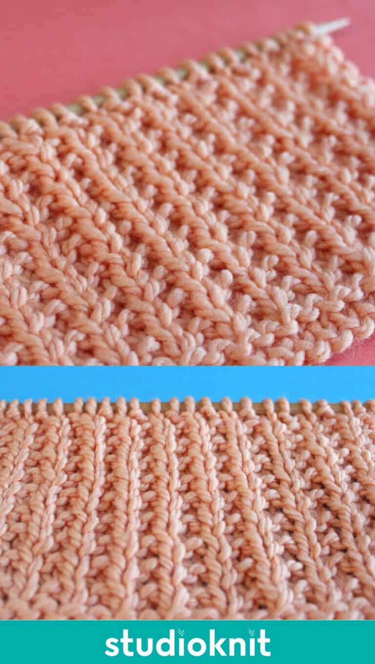 Broken Rib Stitch Knitting Pattern for Beginners - Studio Knit