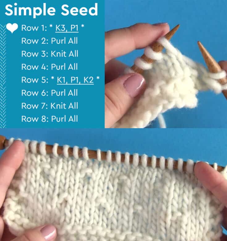 Simple Seed Stitch Knitting Pattern - Studio Knit
