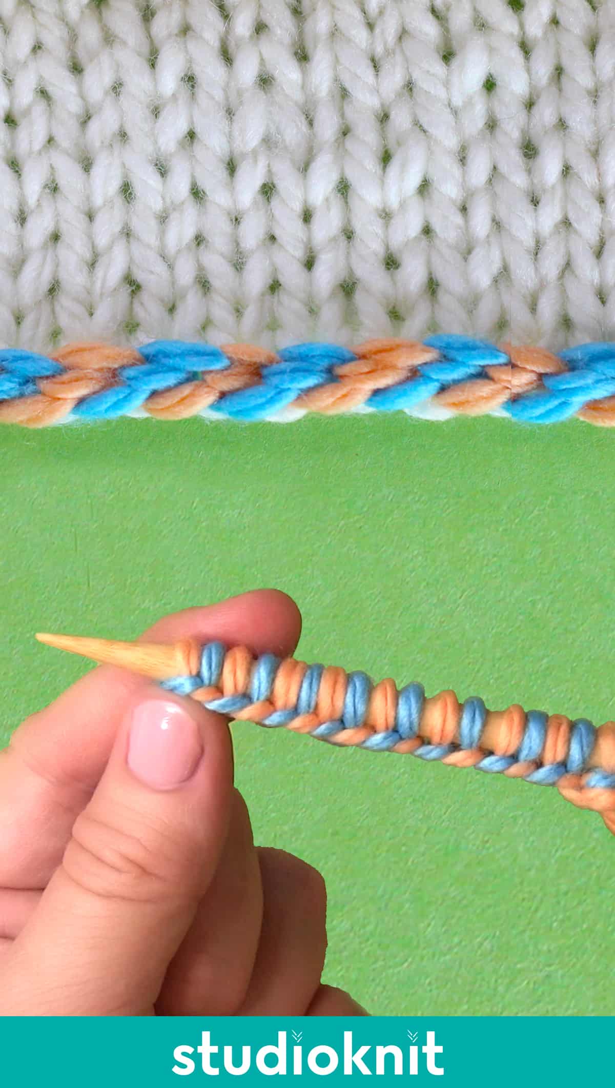 Two-Color Braided Cast On for Knitters - Studio Knit