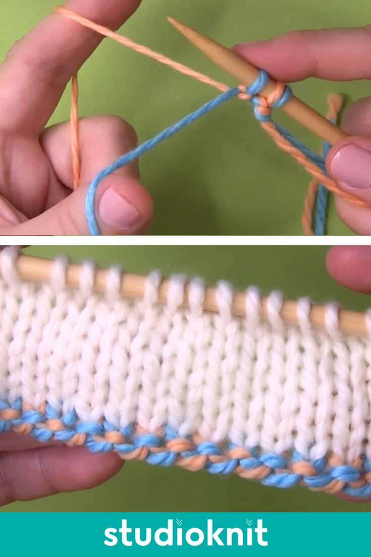 Two-Color Braided Cast On for Knitters - Studio Knit