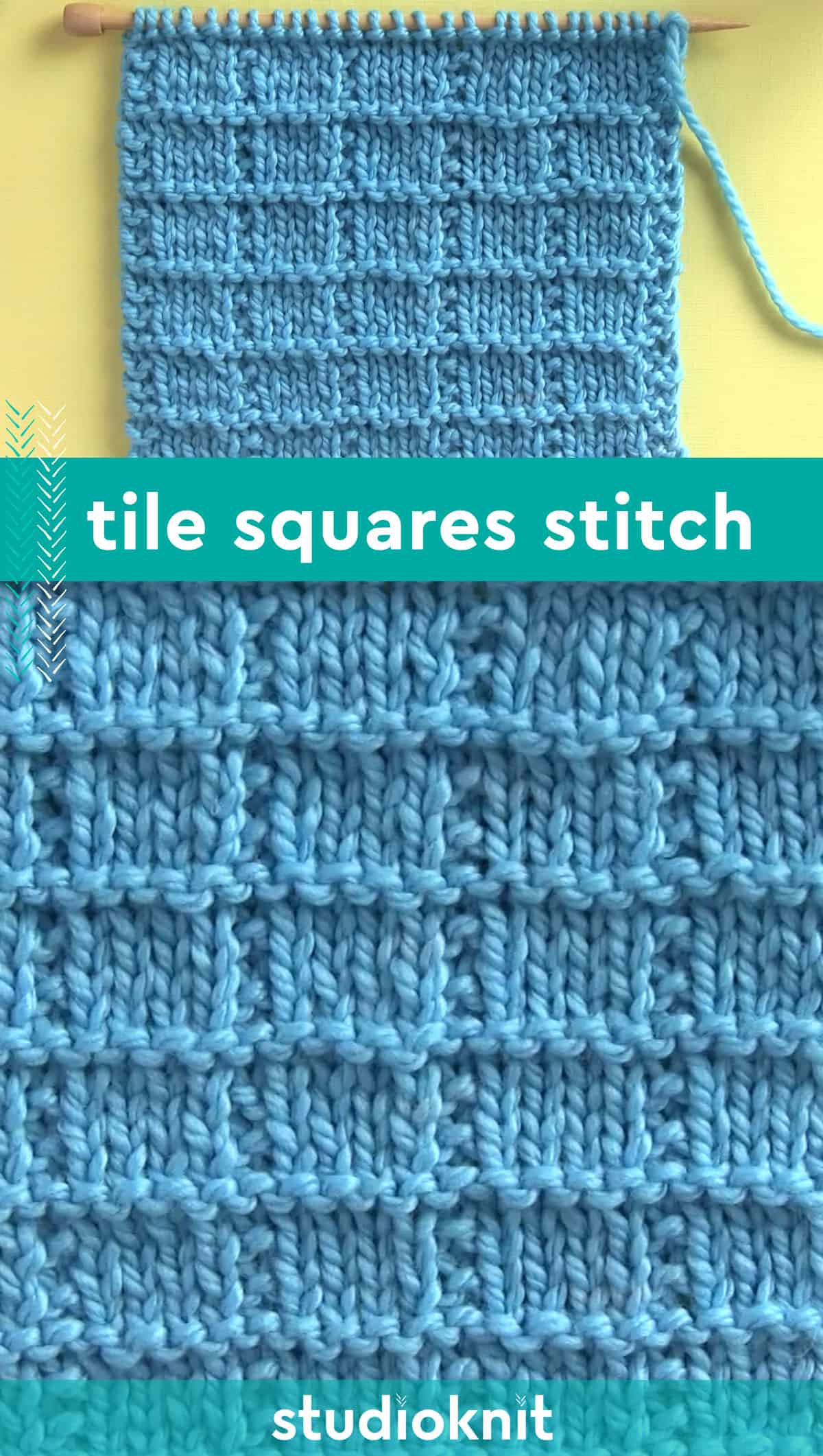 Tile Squares Stitch Knitting Pattern - Studio Knit