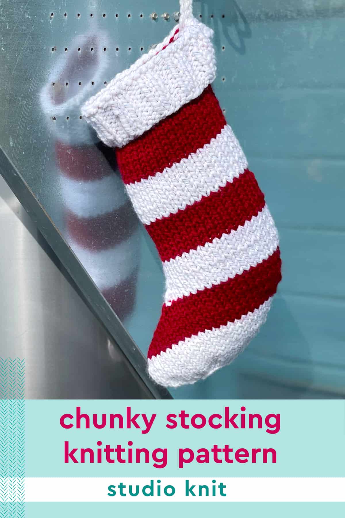 Chunky Christmas Stocking Knitting Pattern - Studio Knit