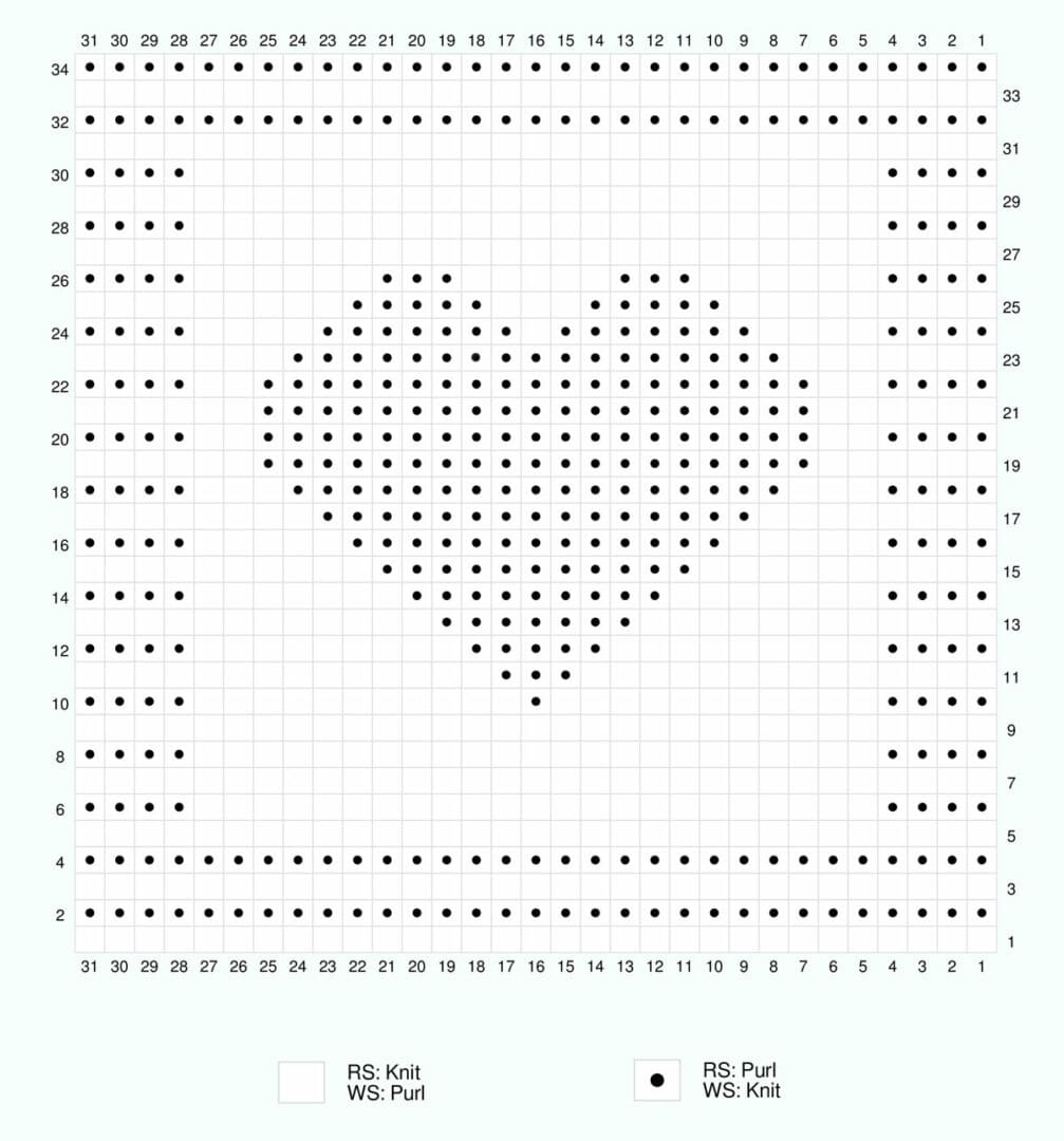 Easy Heart Square Stitch Knitting Pattern - Studio Knit