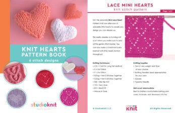Mini Lace Heart Stitch Knitting Pattern - Studio Knit