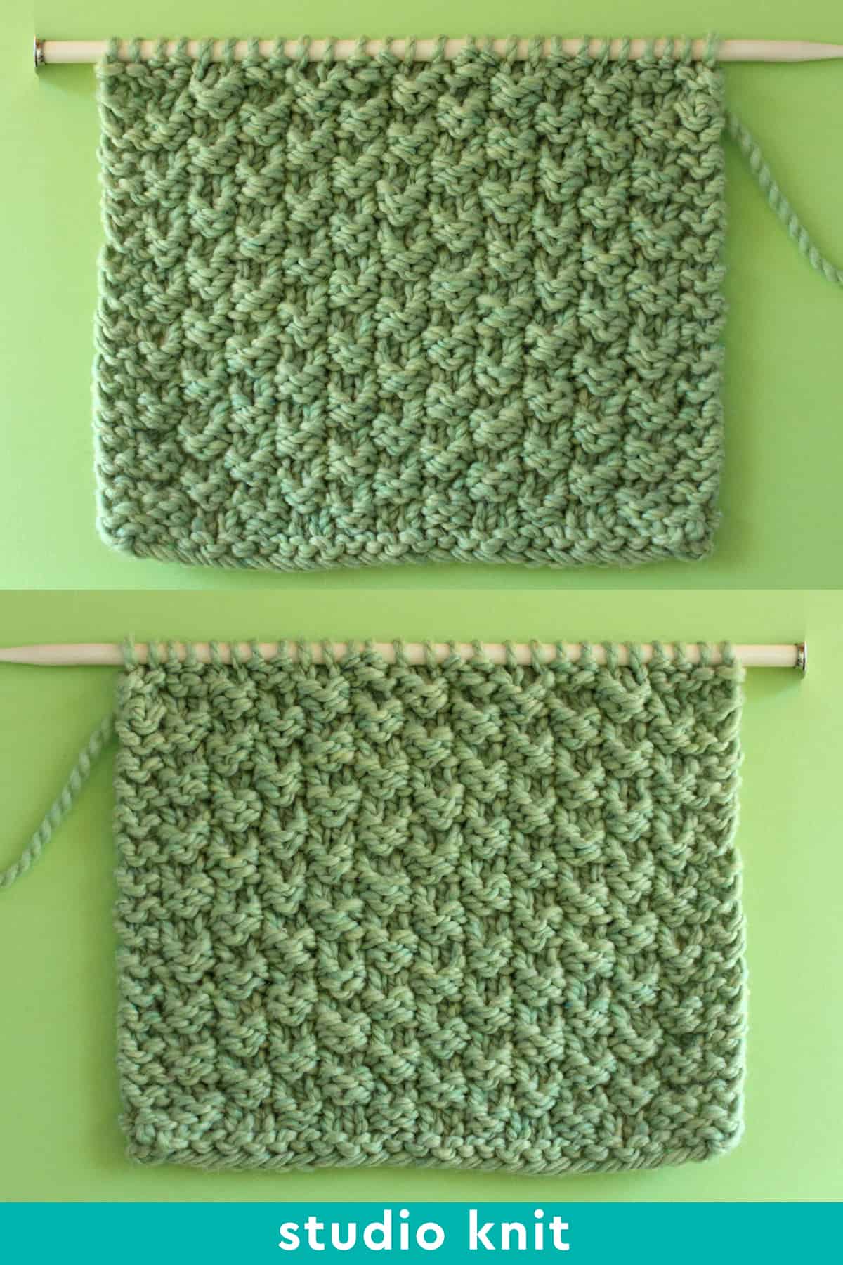Double Moss Stitch Knitting Pattern for Beginners - Studio Knit