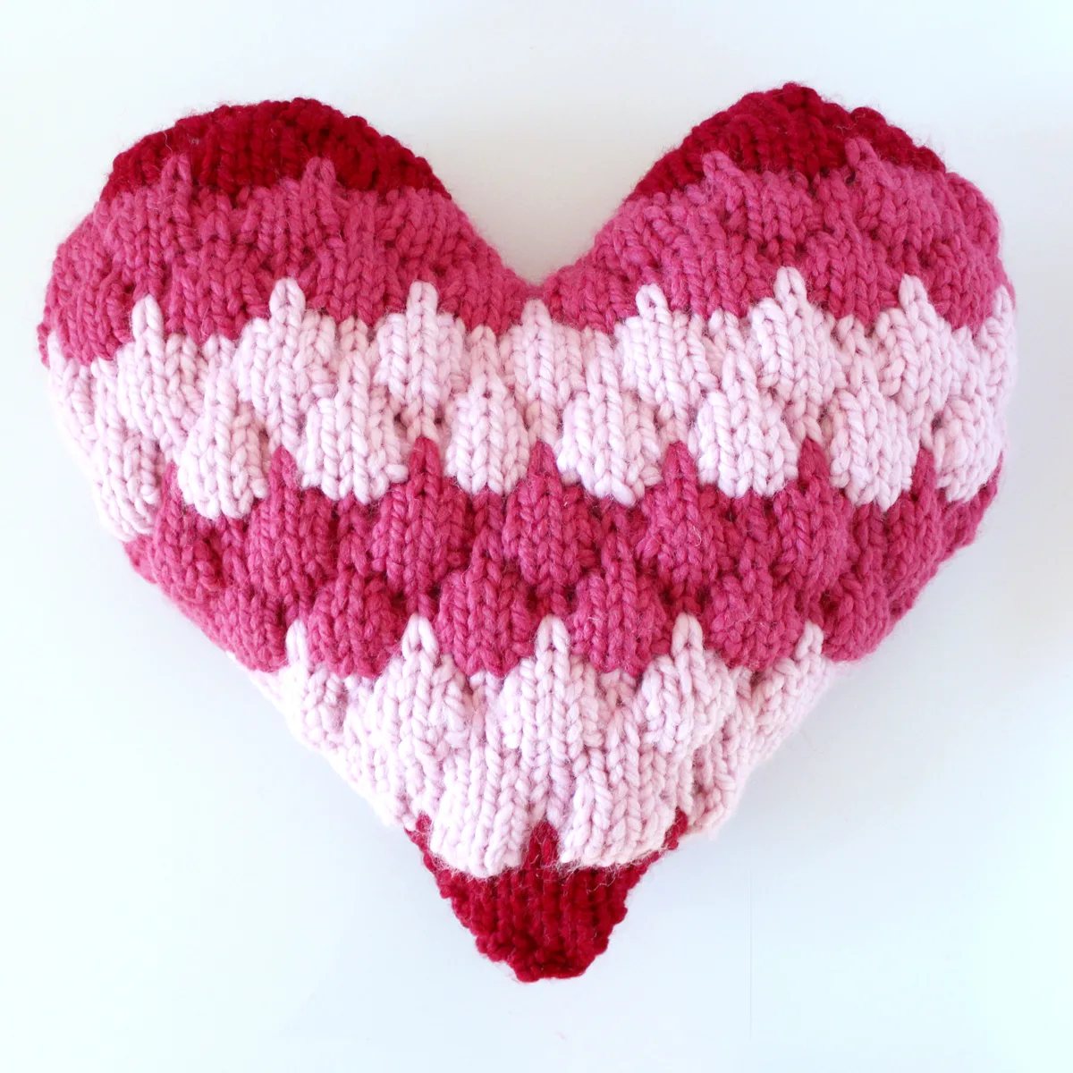 Bubble Stitch Heart Pillow Knitting Pattern – Studio Knit