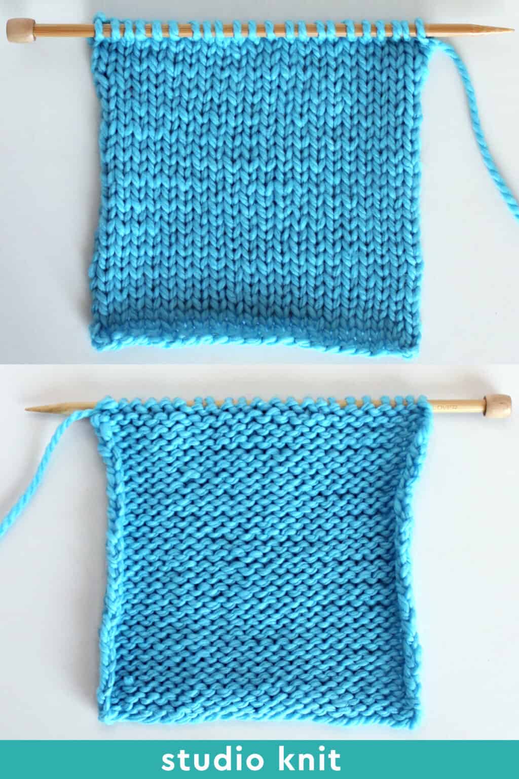 Stockinette Stitch Knitting Pattern for Beginners - Studio Knit
