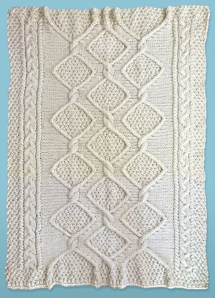 Diamond Heights Cable Knit Blanket Pattern - Studio Knit