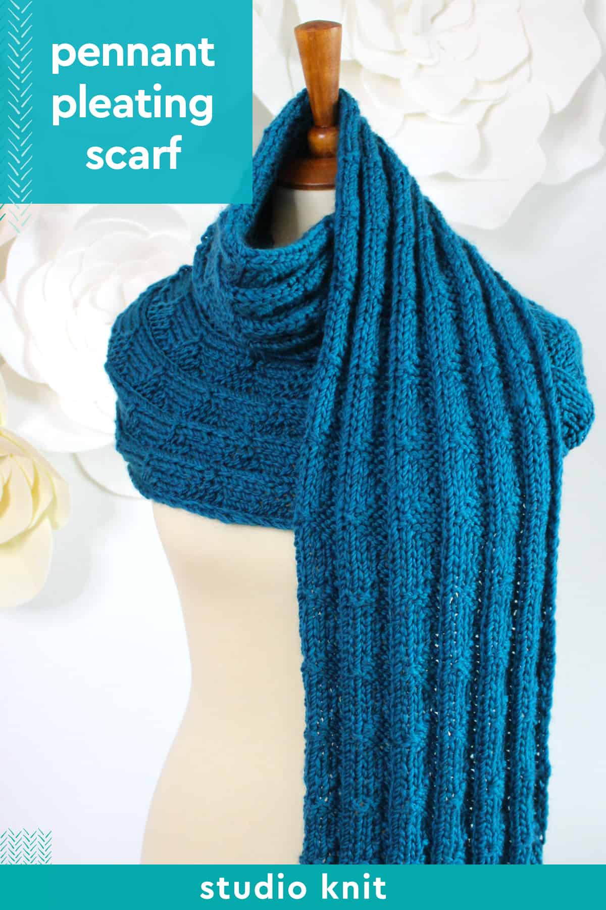 Knit Scarf Pattern in Pennant Pleating Stitch - Studio Knit