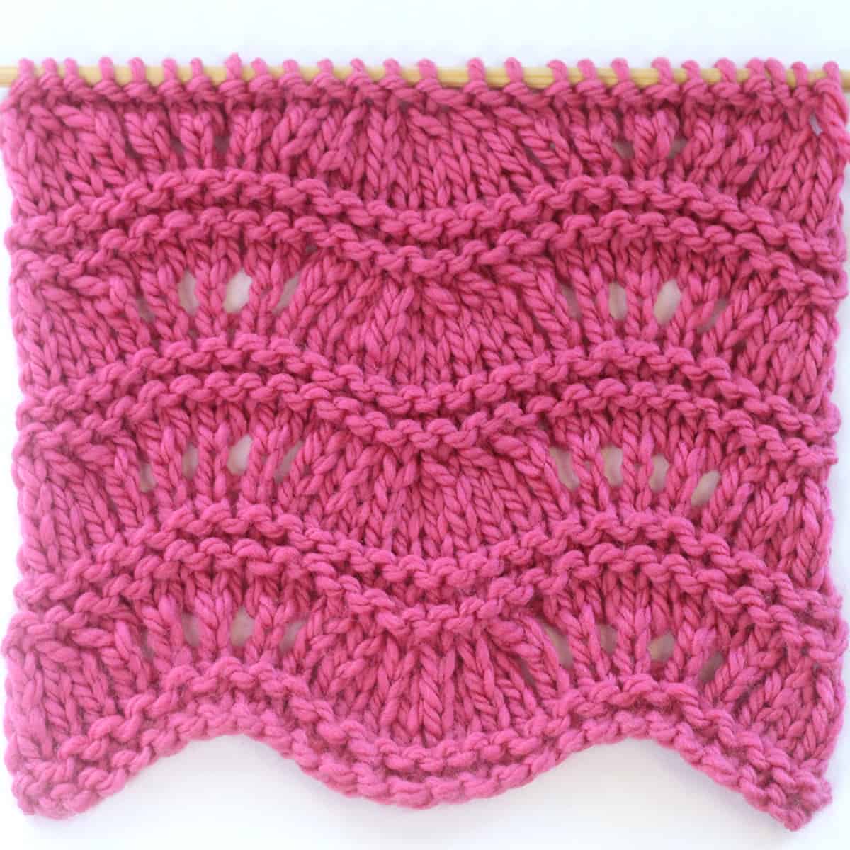 Ripple Ridge Lace Knit Stitch Pattern - Studio Knit