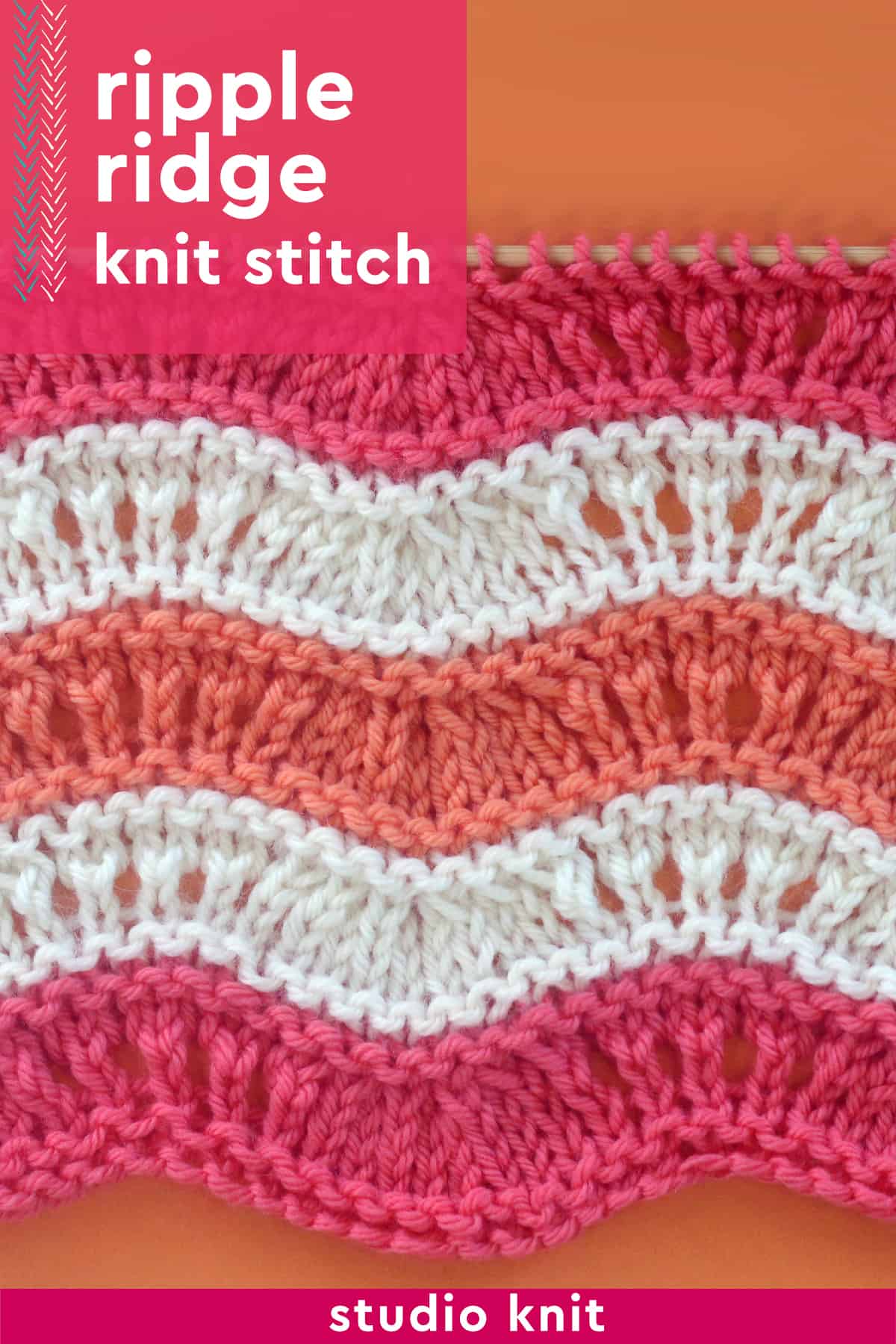 Ripple Ridge Lace Knit Stitch Pattern - Studio Knit