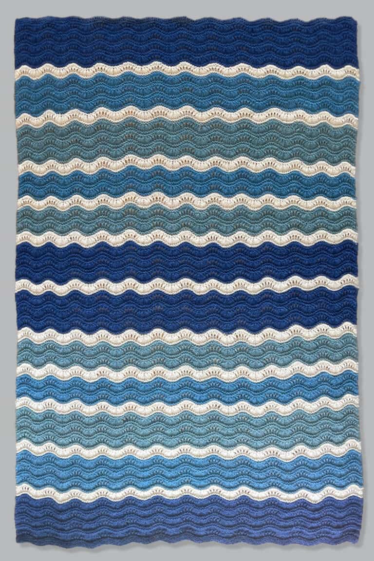 Mavericks Wave Ripple Knitted Blanket Pattern - Studio Knit
