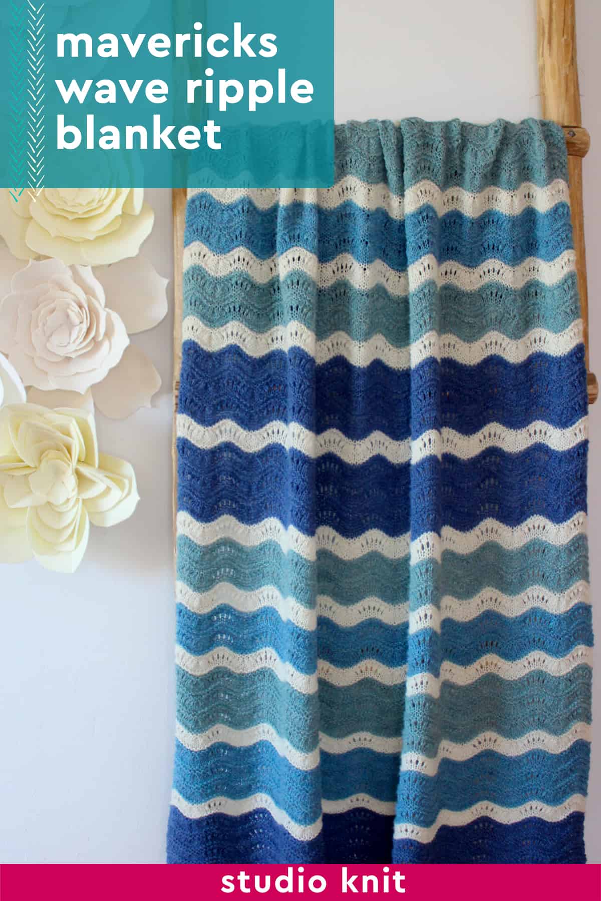 Mavericks Wave Ripple Knitted Blanket Pattern - Studio Knit