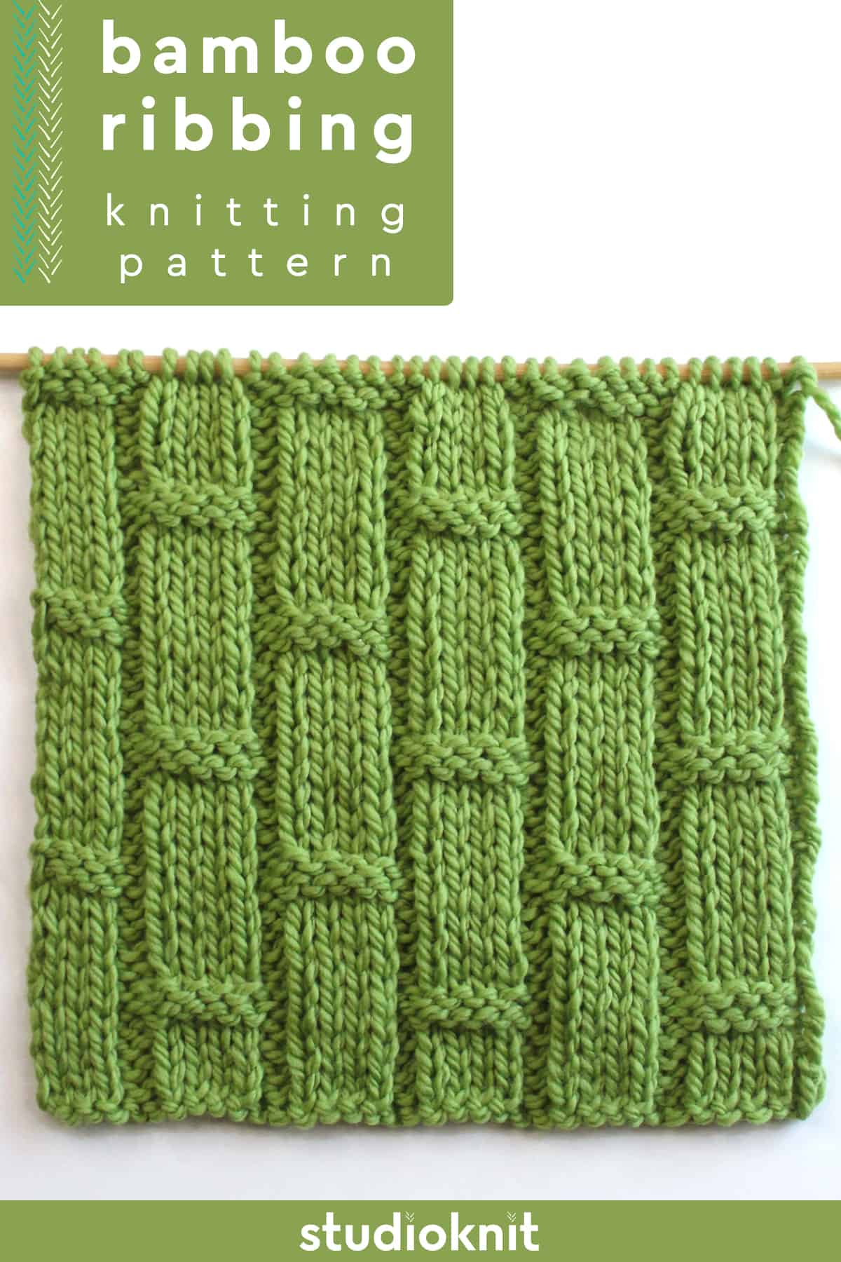 Bamboo Ribbing Stitch Knitting Pattern - Studio Knit